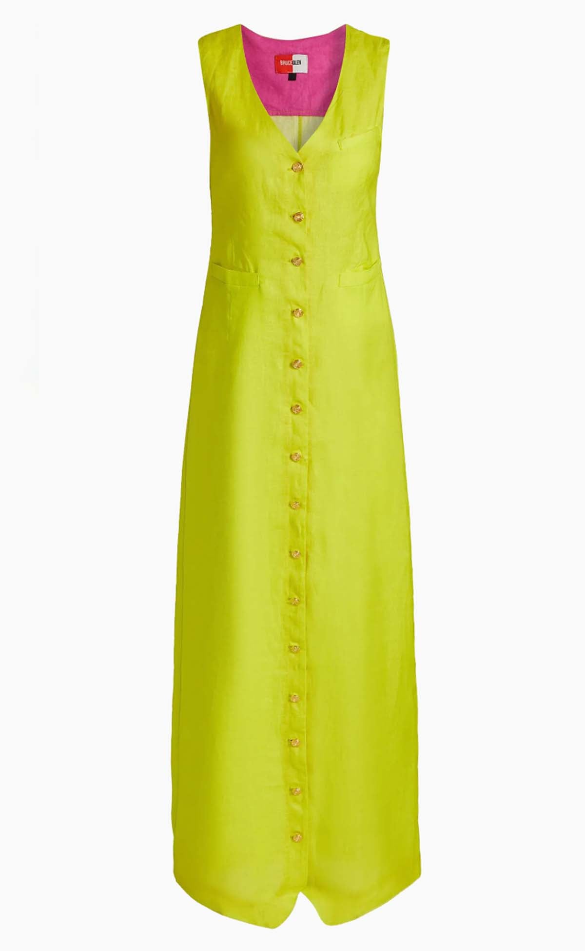 Neon Yellow Linen Maxi Vest – BruceGlen